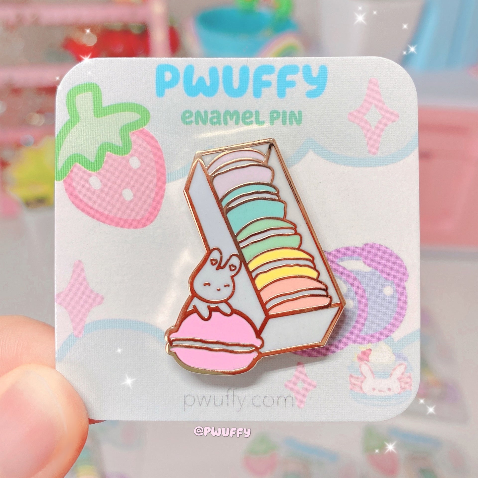 Macaron Box Bunny Enamel Pin – Pwuffy