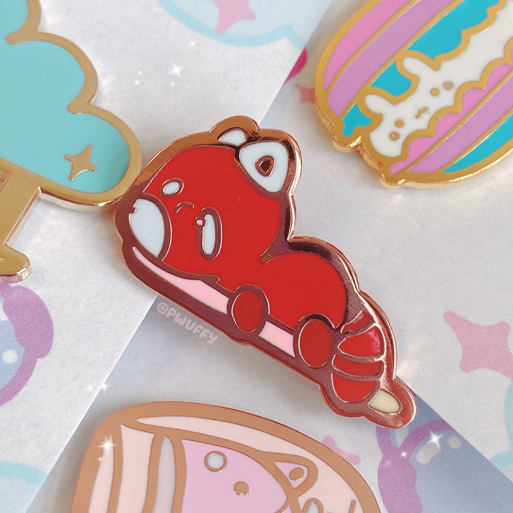 Red Panda Strawberry Pocky Enamel Pin – Pwuffy